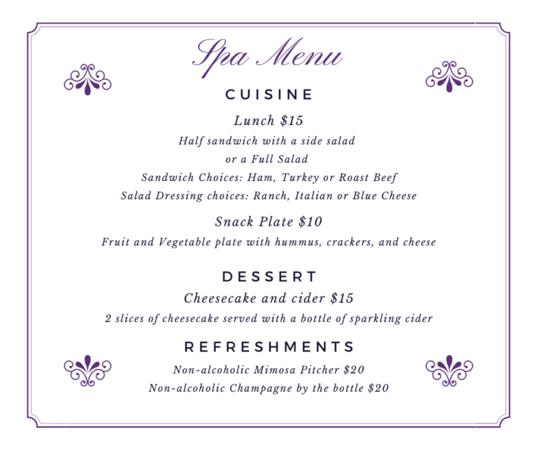 Food and Beverage - Ultimate Escape Day Spa